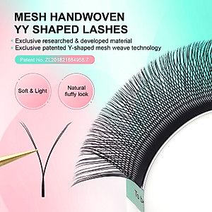 NAGARAKU yy Eyelash Extensions Supplies y lash 0.07mm D curl Mix Tray 8-15mm Premade 4D Easy Fan Russian Volume Cluster Faux Mink Matte 12 rows pre Fanned Wispies Crisscross Eye Lashes
