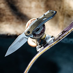 Kershaw Salvage Pocket Knife, Assisted Opening with 2.9 inch Reverse Tanto Blade, Stainless Steel, Deep Carry Pocketclip,Green