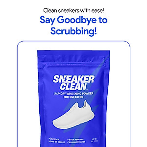 Sneaker Cleaner Kit, Shoe Cleaner for White & Colored Sneakers, Stain Remover, Deodorizer Powder, Washing Machine Safe, Shoe Cleaning Kit for Sneakers (1 Lbs)