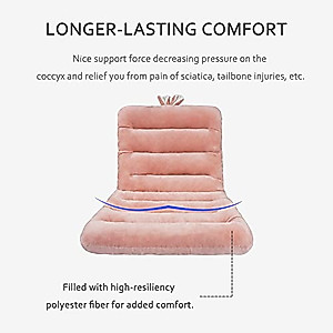 ELFJOY Desk Chair Cushion 85cm Office Chair Cushion Seat Cushion with Back Support Lounger Cushion with Fixing Band (Pink) 85×45cm