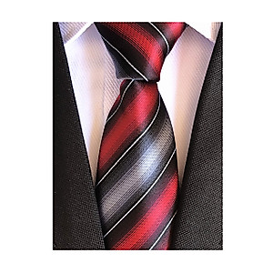 Men's Deep Red Grey Black Party Ties Elegant Formal Prom Ball Neckties for Youth