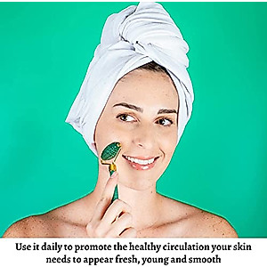 4-in-1 Jade Roller and Gua Sha Set. Jade Face Roller with Eye Massager, Jade Gua Sha, Ridged Roller Massager. Jade Roller For Face Real Jade 100% Jade Stone Roller. Warm Facial Massager or Ice Roller