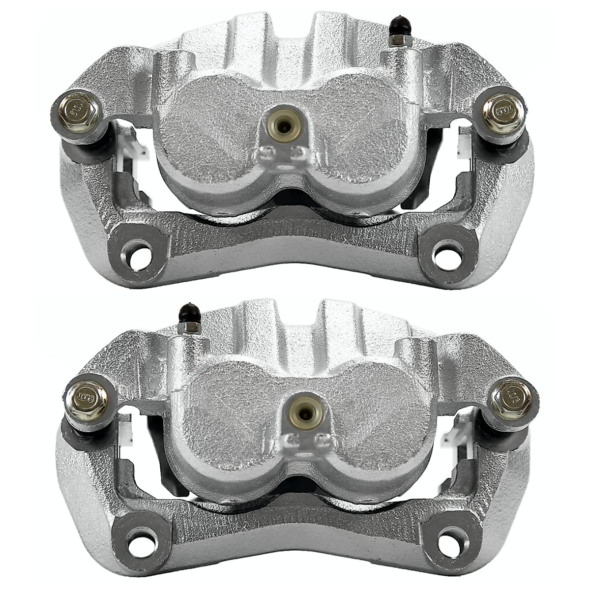 AutoShack Front Drilled and Slotted Brake Rotors Silver Calipers and Ceramic Pads Kit Set Driver and Passenger Side Replacement for Suzuki Equator Nissan Xterra Pathfinder 2005-2022 Frontier BCPKG0634