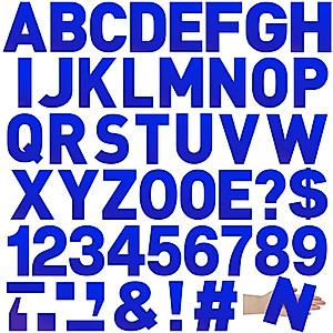 Seajan 184 Pcs Large Vinyl Letters 6 Inch Big Font Alphabet Number and Symbol Stickers Self Adhesive Removable Letter Decals for Classroom Window Door Home Decor Mailbox Presentation (Blue)