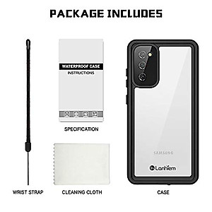 Lanhiem Samsung Galaxy S20 FE 5G Case, IP68 Waterproof Dustproof Case with Built-in Screen Protector, Full Body Heavy Duty Shockproof Protective Cover for Samsung S20 FE 5G 6.5 Inch, Black