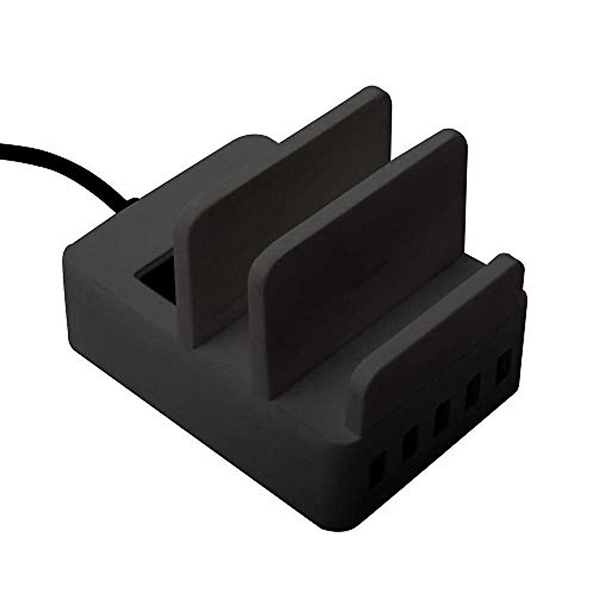 Power Hub Plus Charging Station - Charge Up to 7 Devices Using Only One Wall Outlet | Black Silicone Won't Scratch Device | Attractive Dependable Table Charging | No Set of Short Cords