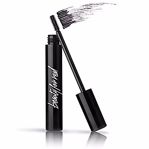 Beauty for Real Hi-Def Mascara, Just Black - Defining & Volumizing Lash Definer, Curls Lashes - Humidity & Smudge Proof - Micro Brush Ensures Versatile Application - 0.31 fl oz