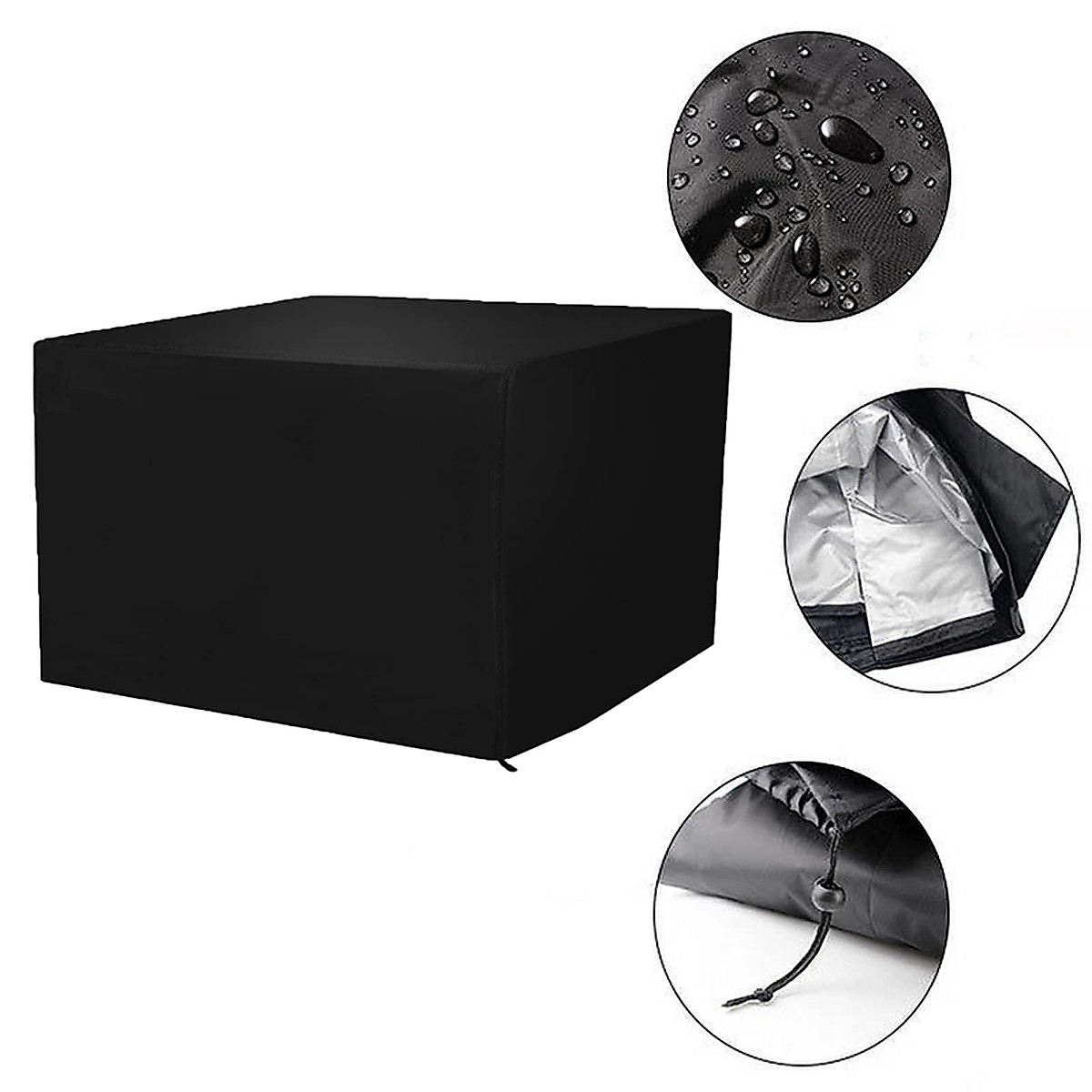 Patio Table Covers Square 45x45x28in, Patio Furniture Covers Table and Chairs, Outdoor Dining Table Set, Waterproof, Tough Canvas, for Bad Weather Rain Winter Snow