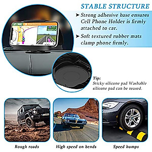 Cell Phone Holder for Car, Upgraded 360° Rotatable Phone Mount for Dashboard, Horizontal & Vertical Viewing Friendly Phone Car Mount, Compatible with iPhone Samsung Android Smartphones GPS Devices