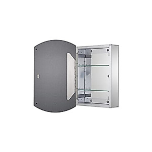 Croydex Sirena, Recessed or Surface Mount, Hang 'n' Lock Easy Installation Medicine Cabinet, 16W x 26H, Aluminum