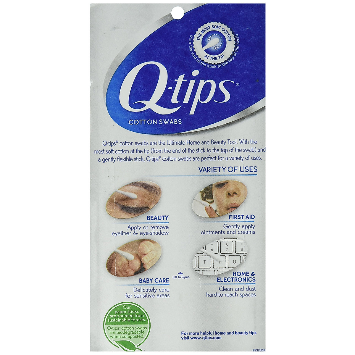 Q-tips Swabs 375ct Size 375ct Q Tips SwabsA 375 Ct Ea PACK As Shown (Pack of 2)