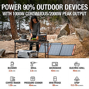 Jackery Explorer 880 Portable Power Station, 880Wh Capacity with 3x1000W AC Outlets, Solar Generator (Solar Panel Not Included) for Home Backup, Emergency, Outdoor Camping (Renewed)