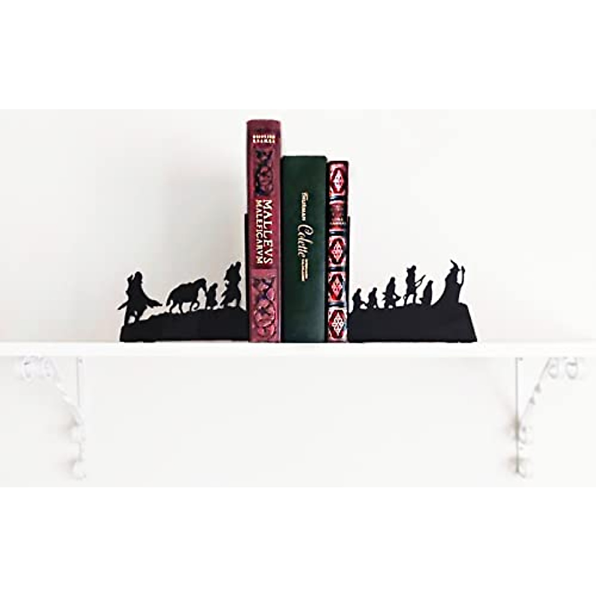 Home Decor Bookends for Heavy Books- Book Ends to Hold Books in Office- Book Organizer for Kids Room- Bookends for Shelves- Black Home Decor Accents
