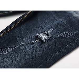 Men's Fashion Skinny Fit Ripped Distressed Stretch Comfy Washed Denim Jeans,553,36