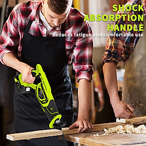 RYOJEGK 21V Cordless Reciprocating Saw, Brushless 27mm Saw with 2 x 4.0Ah Battery & 12 Saw Blades, 3500 SPM Power Cordless Saw, Tool-Free Blade Change recíproca for Wood & Metal Cutting