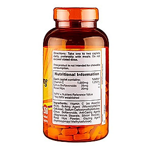 Holland & Barrett Vitamin C with Wild Rose HIPS 250 Caplets 1000mg