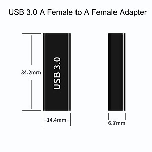 AreMe 3 Pack USB 3.0 Adapter, USB-A Male to Female, Male to Male and Female to Female Extension Coupler Converter Extender Connector