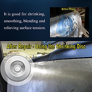 Ctuoptuo Shrinking Disc 4-1/2 Inch Diameter, 0.55 Inch (1.4mm) Thick –Sheet Metal Fabrication Tool, Auto Body Panel Repair, Smoothing, Grinder, Fits 4-1/2 inch Angle Grinder, 5/8" - 11 Spindle Thread