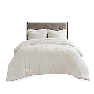 Madison Park Arctic Fur Down Alternative Comforter Mini Set, King/California King, Ivory