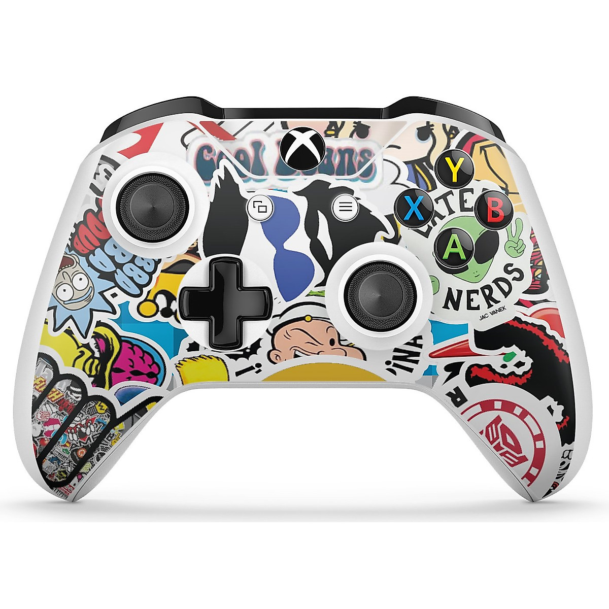 GNG Stickerbomb Skin Decal Sticker Compatible with Xbox One S Console + 2 Controller Skins