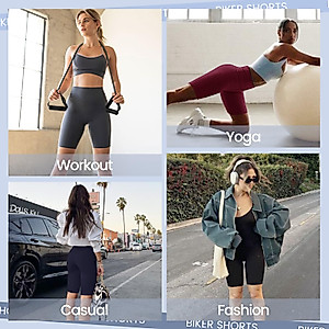 GAYHAY 3 Pack Biker Shorts with Pockets for Women - 8"/ 5"/ 3" High Waist Compression Shorts for Workout Yoga Cycling