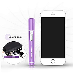 TOUCHBeauty Ear Nose Hair Trimmer for Women |Metal Cover, Safe Cutter System, Mini Pen-Sized, Battery Powered Violet Color 0656