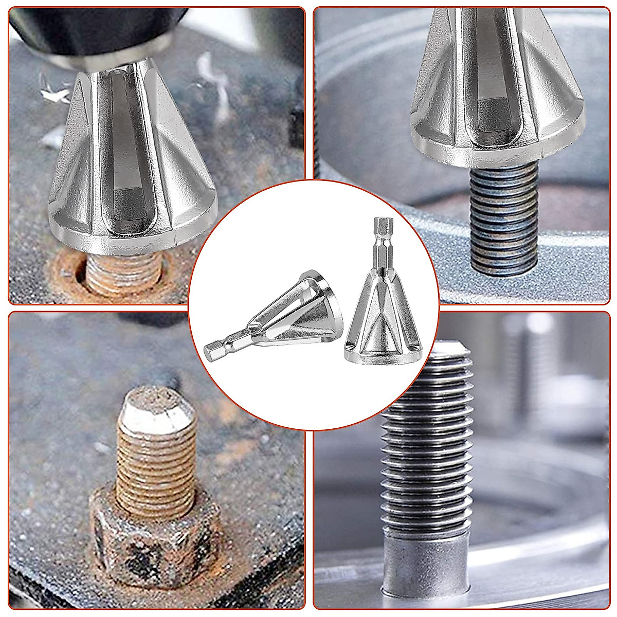 GETLITOOL Deburring External Chamfer Tool for Drill Bit, Burr Removal Bit Quickly Repairs Damaged Metal External Chamfer Deburring Tool for Drill Bit Bolts