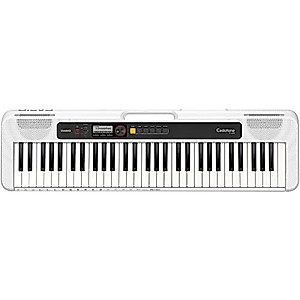 Casio CT-S200 61-Key Digital Piano Style Portable Keyboard, 48 Note Polyphony and 400 Tones, White with Headphones