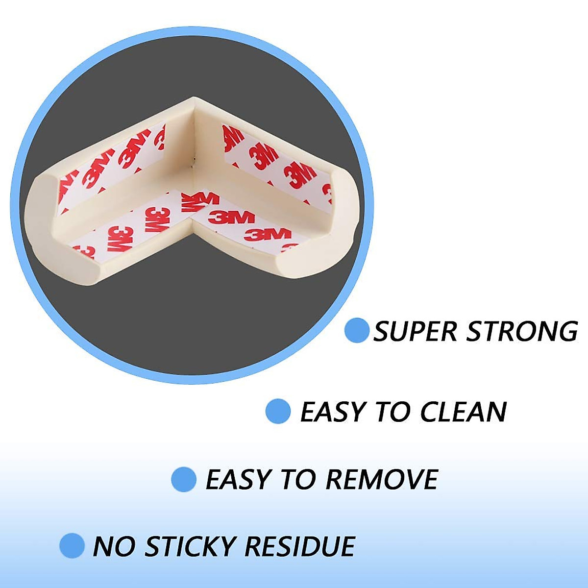 Eoney Corner Guards | Corner Protectors for Baby Safety | Furniture Table Safety Bumper | with 3M Tape(10 Pack) (Beige)