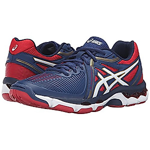 ASICS Women's Gel-Netburner Ballistic Volleyball Shoe, Estate Blue/White/True Red, 13 M US