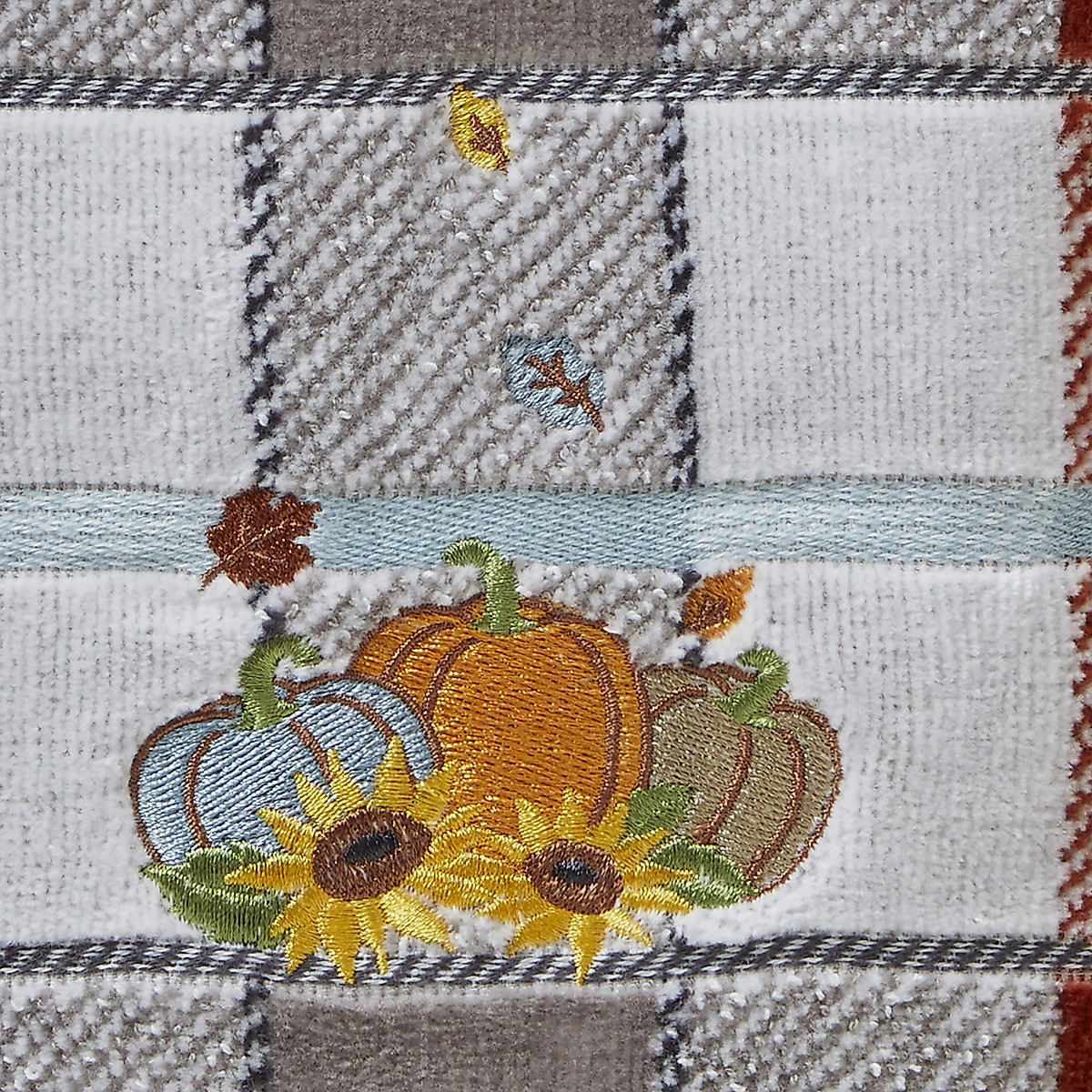 SKL Home Harvest Pumpkins Hand Towel, Plaid Small