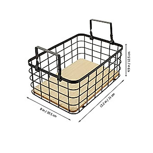 Zerodeko Bathroom Storage Bathroom Storage Bathroom Storage Decorative Metal Wire Basket with Handles Bread Vegetable Fruit Storage Basket Bowl Kitchen Bathroom Organizer Basket Baskets