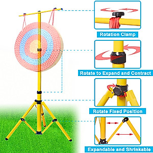 VNAKER Folded Archery Target Stand and Round Straw Archery Target Sets - Easy to Install and Carry