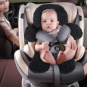 Pro Goleem Infant Car Seat Insert, Baby Head Neck Body Support, Soft Minky Newborn Car Seat Insert, 2-in-1 Reversible, Boys and Girls, Black