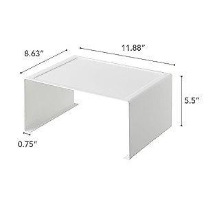 Yamazaki Home Tower Stackable Kitchen Rack Storage Organizer Counter Shelf, Large, White