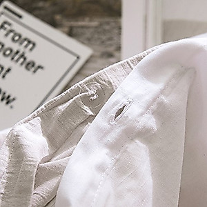 Amazon Brand – Pinzon Seersucker Duvet Cover Set,100% Cotton Yarn Dyed Seersucker Duvet Cover Set,3 Pieces Textured Stripe Bedding Set - Cream King