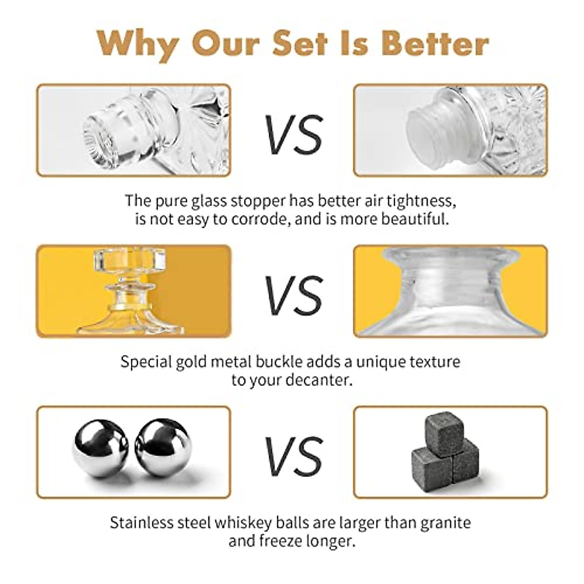 Decanter Set with Glasses,Crystal Whiskey Decanter Sets with Liquor Glasses and Whiskey Stones for Alcohol Hennessy Scotch Bourbon Gifts for Men,9 Pcs