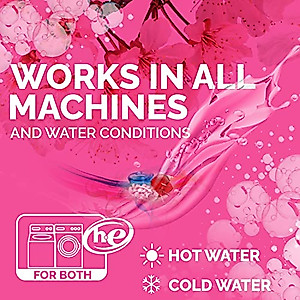 3-in-1 Laundry Pods, 32 Count Box, High Efficiency (HE), Ultra Concentrate with Powerful Stain Lifter Technology, Fabric Softener With Rose Extracts & Cheery Blossom Scent, Detergent Pods