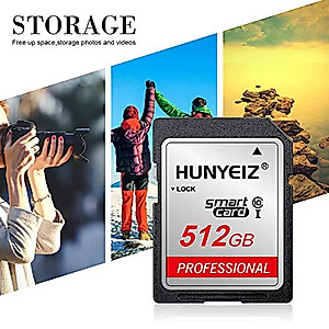 512GB SD Card Class 10 High Speed Secure Digital Memory Card for Vlogger, Filmmaker, Photographer & Content Curator(512GB)