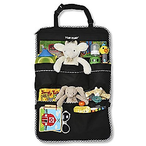 Backseat Organizer, EXTRA LARGE Size, Car Organizer for Kids- #1 Kids Toy Storage- Travel Accessories, Car Seat Protector-Kick Mat, Durable Material (Large)