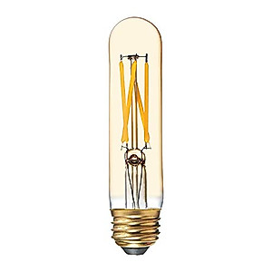 GE Lighting VintaStyle LED Tube Light Bulb, 6 Watts (60 Watt Equivalent) Warm Candle Light, Amber Glass, Medium Base, Dimmable (1 Pack)