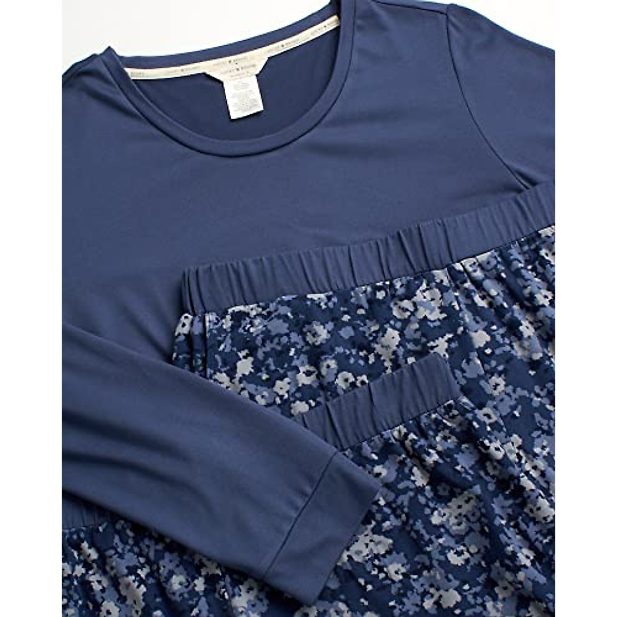 Lucky Brand Women's Pajama Set - 3 Piece Long Sleeve Night Shirt, Sleep Pants, Lounge Shorts (S-XL), Size X-Large, Denim Blue