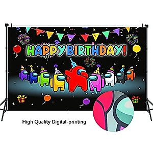 ZEADERS Video Game Theme Party Supplies Photography Backdrop Baby Happy Birthday Party Banner Photo Background Cake Table Decoration for Indoor Outdoor Living Room Yard (5x3.3ft)