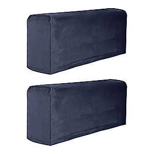 PXRJE 1Pair Sofa Armrest Cover,Couch Protector Elastic Stretch Furniture Accessories Removable for Sofa Couch Chair Recliner.(Navy)