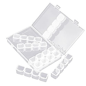Dsxnklnd Diamond Painting Storage Box, 28 Grids Transparent Plastic Diamond Painting Storage Boxes & Organizers Storage of Small Objects and Crafts