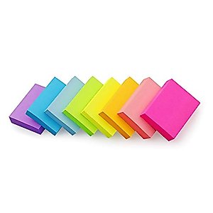 Sticky Notes 1.5x2 inch Bright Colors Self-Stick Pads 8 Pads/Pack 100 Sheets/Pad Total 800 Sheets