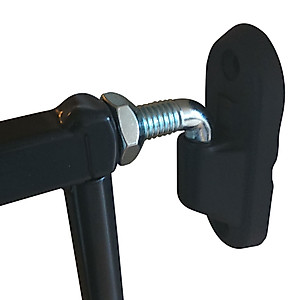 Scandinavian Pet Design Extra Tall 42 Inch Wall Mount Extendable Portable Animal Pet Safety Gate for Large and Small Dogs with Extension Kit, Black