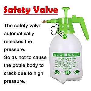 Joywayus 68oz Garden Pump Sprayer with Safety Valve Portable Yard & Lawn Sprayer for Spraying/Watering/Home Cleaning/Car Washing 0.5 Gallon Green