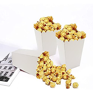12 Pieces White Popcorn Boxes Paper Popcorn Bags Cardboard Popcorn Container for Party (12)