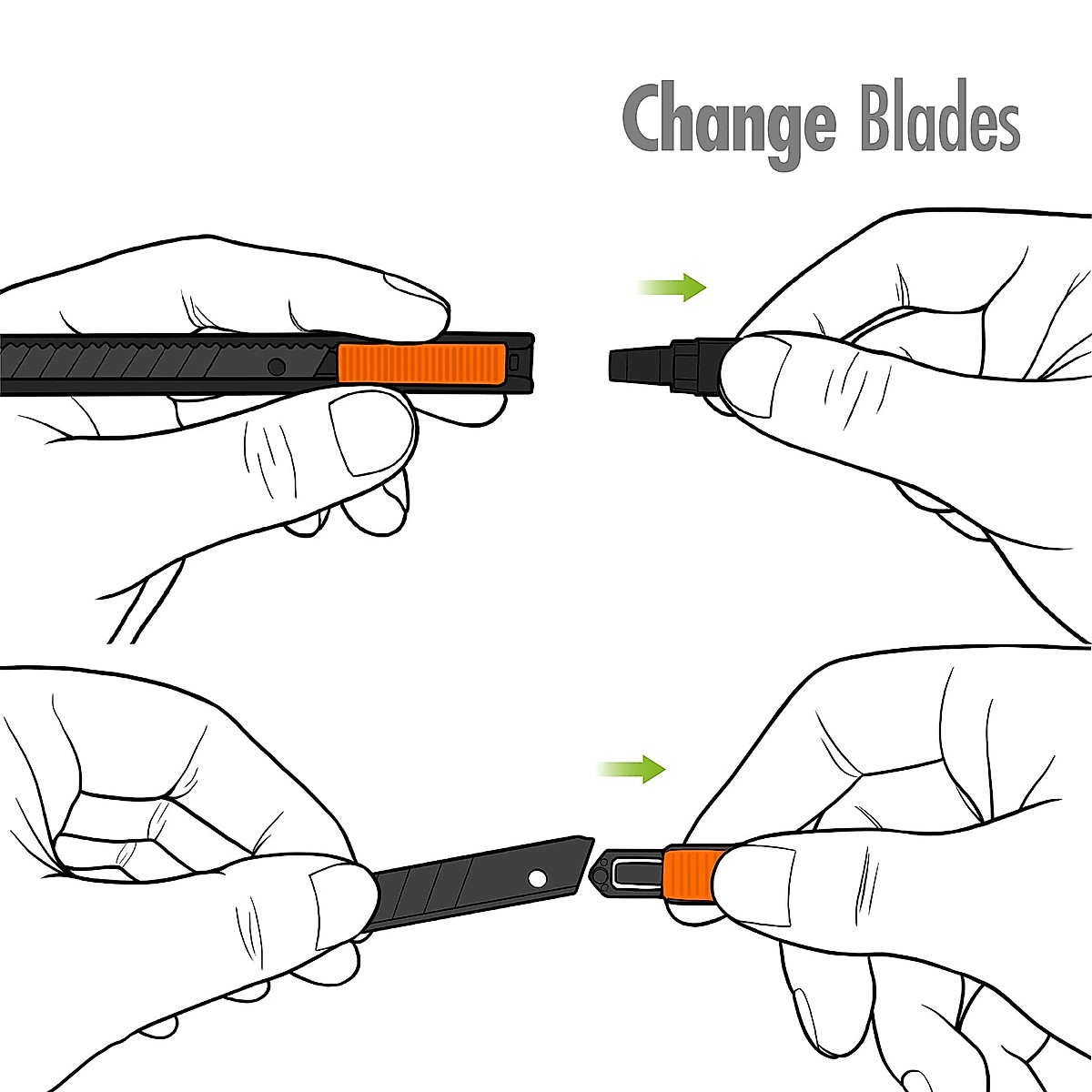 FantastiCAR Snap Off Retractable Box Cutter Utility Knife with Soft Material or Metal Handle Grip, Simple Blade Change and Auto-lock Design, for Heavy Duty Jobs (9mm and 18mm)